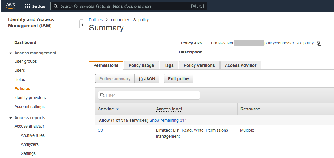 Amazon S3 – Connecter Help Center