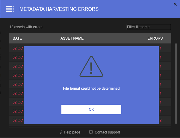 Metadata Harvesting Errors – Connecter Help Center